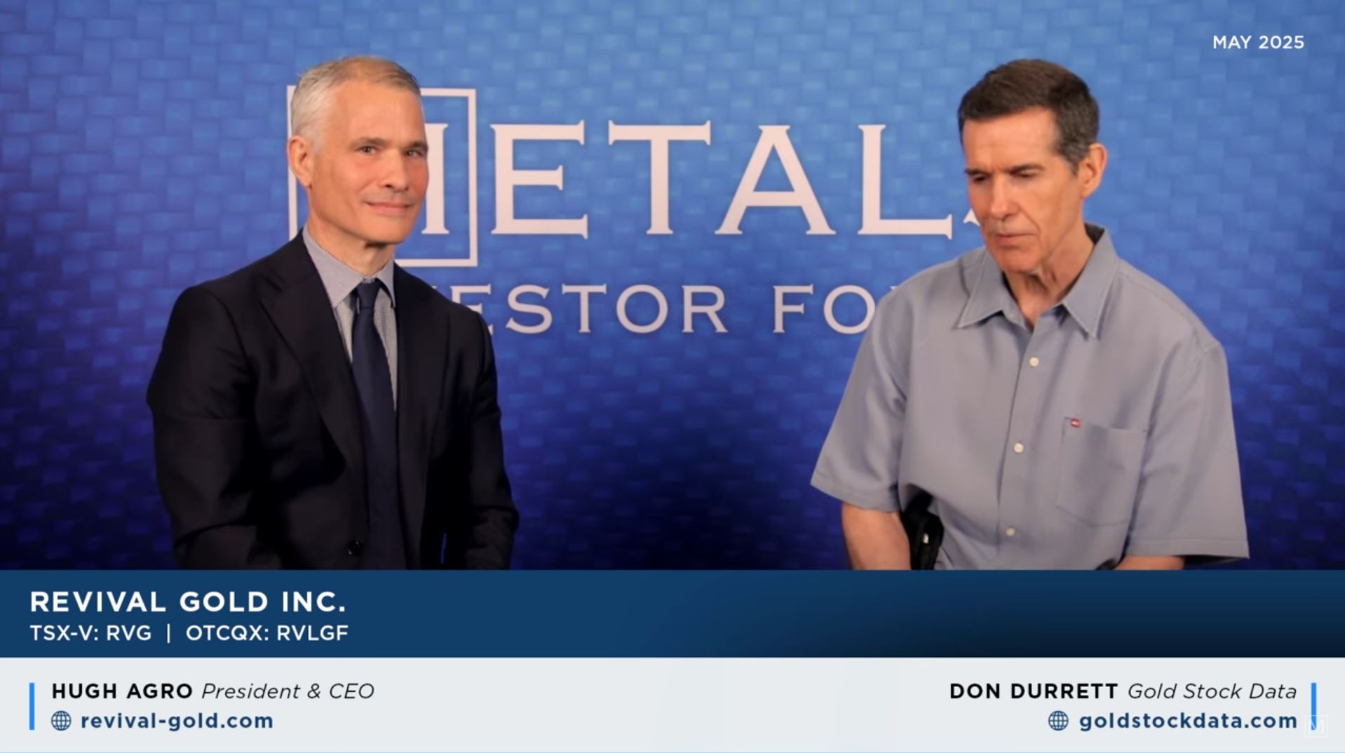Hugh Agro of Revival Gold Inc. and Don Durrett discuss U.S. Mine Development